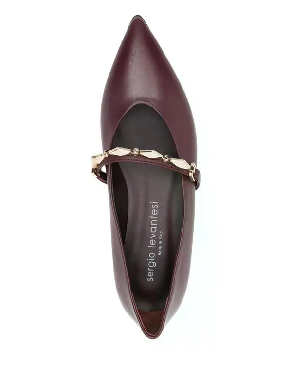 SERGIO LEVANTESI Studded Strap Ballet Flats