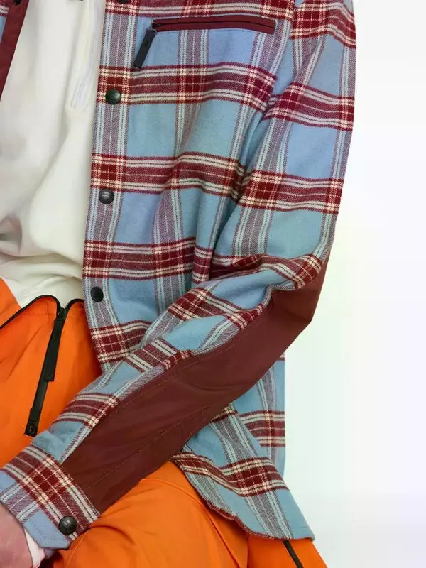 Aztech Mountain Loge Peak Check Zip Ski Shirt - Blue