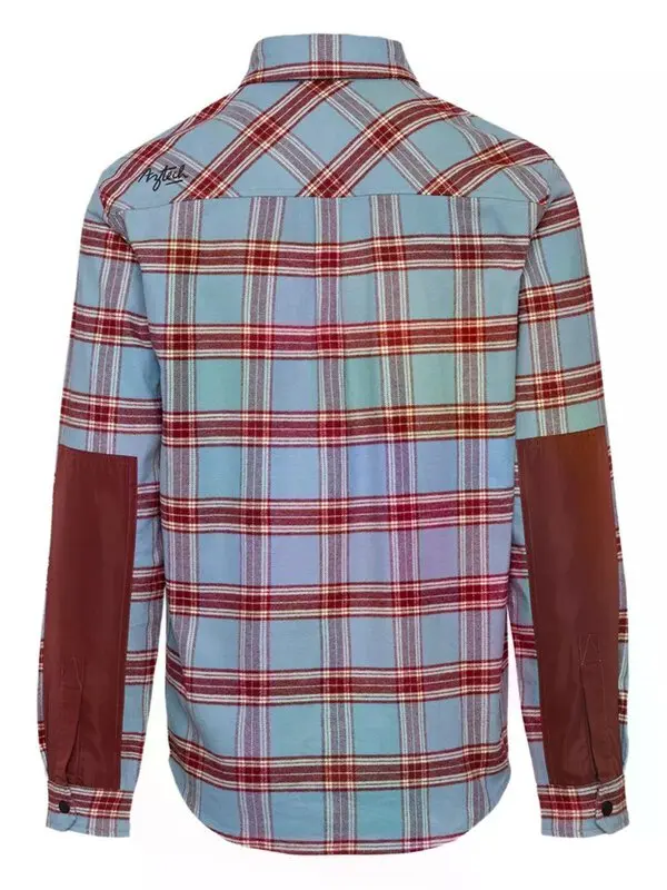 Aztech Mountain Loge Peak Check Zip Ski Shirt - Blue