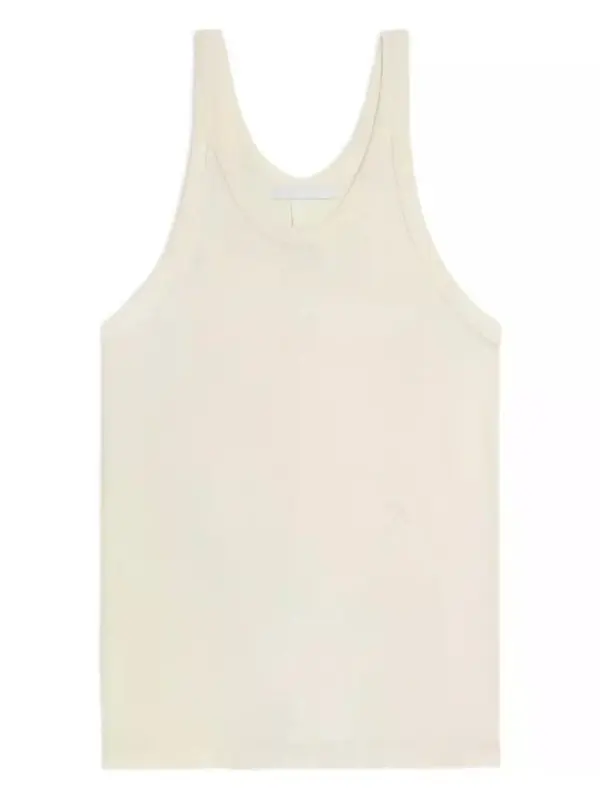 Helmut Lang Embroidered Logo Ribbed Tank Top
