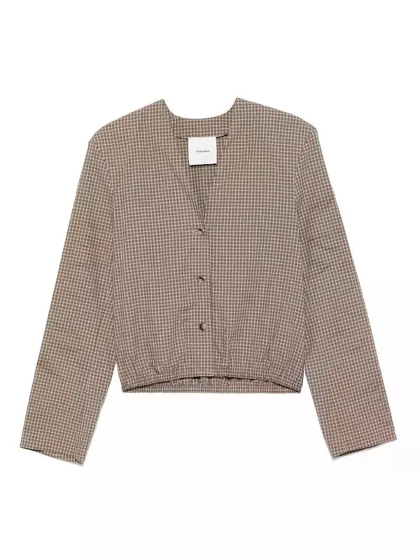 Nanushka Checked V-neck Shirt