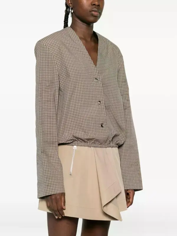 Nanushka Checked V-neck Shirt
