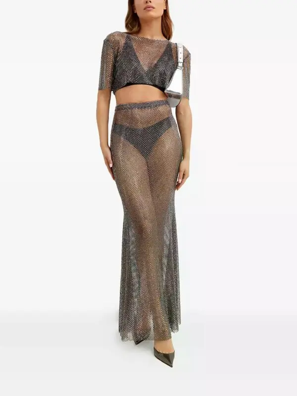 SANTA BRANDS Crystal Mesh Embellished Maxi Skirt