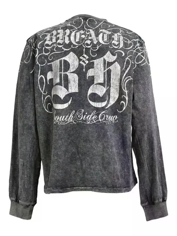 BREATH Skull-print Long-sleeve T-shirt - Grey