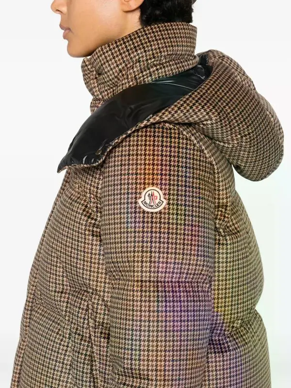 Moncler Quierzy Houndstooth Padded Jacket - Brown