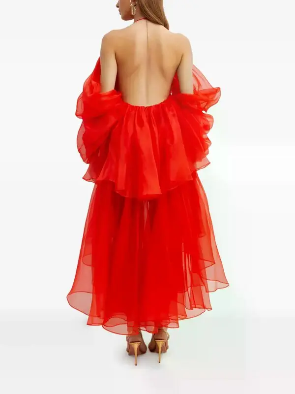 Zimmermann Ruffled Asymmetrical Midi Dress