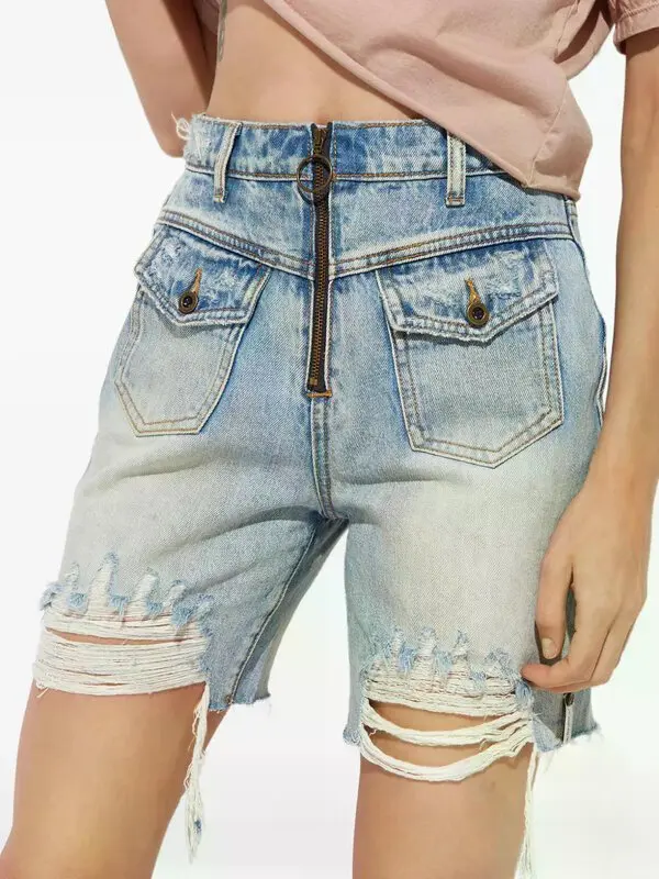 ONETEASPOON Bridgette Denim Shorts With Zip Fastening