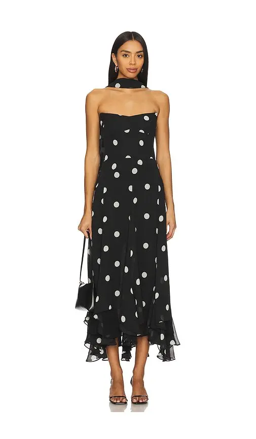 Amanda Uprichard Monterey Dress With Scarf - Black