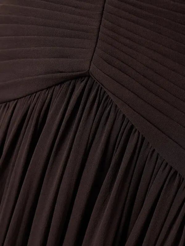 Elie Saab Cape-effect Gathered Silk-georgette Gown