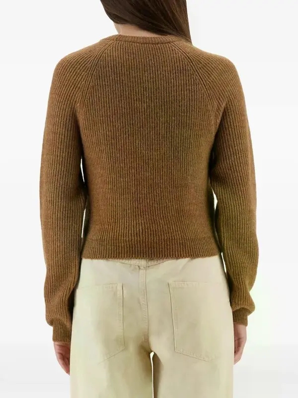 Moschino Ribbed Knit Round Neck Long Sleeve Sweater