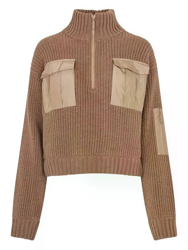 Baum Und Pferdgarten High-neck Half-zip Sweater With Patch Pockets