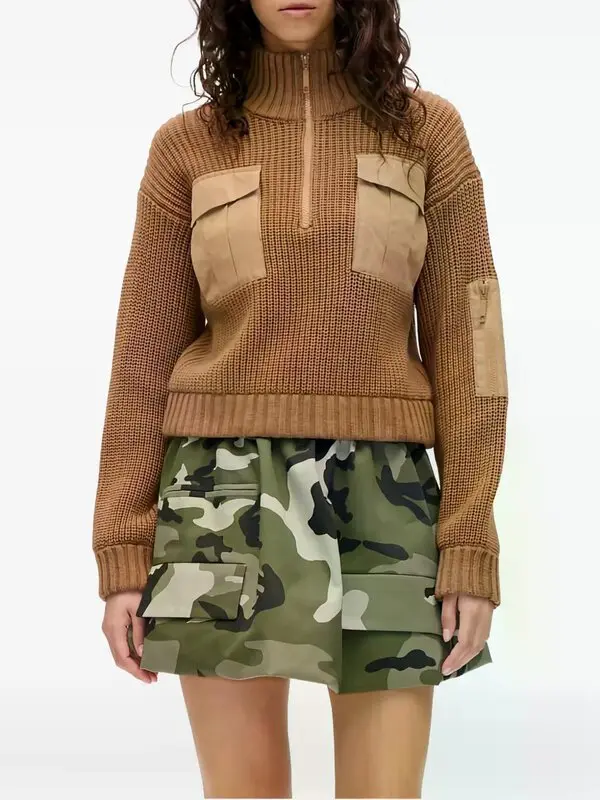Baum Und Pferdgarten High-neck Half-zip Sweater With Patch Pockets