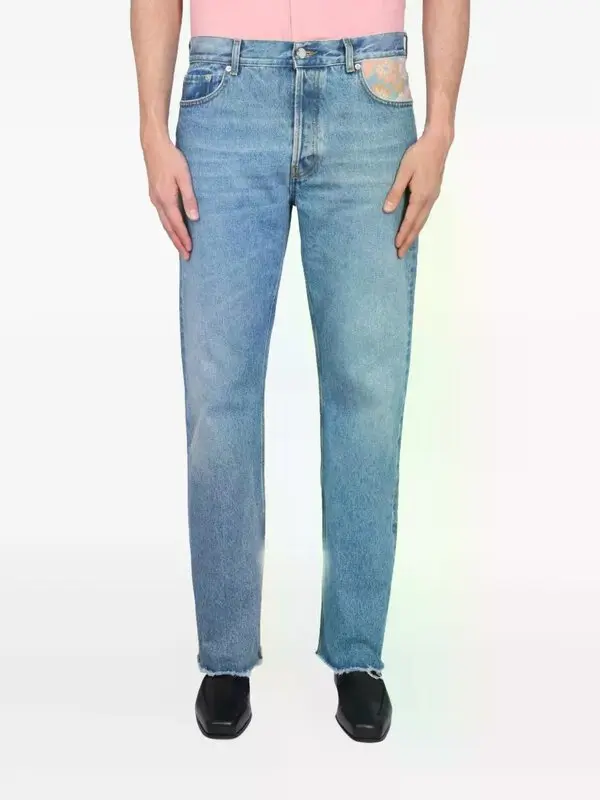 Séfr Floral Panel Jeans - Blue
