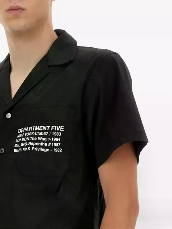 DEPARTMENT 5 Button-down Short-sleeve Logo-detail Shirt