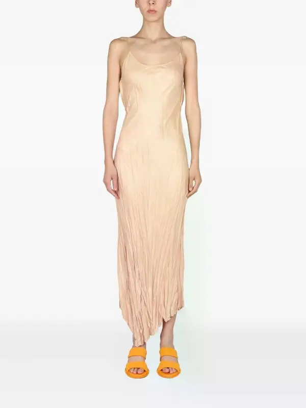 Philosophy Di Lorenzo Serafini Asymmetric Pleated Midi Dress - Neutrals
