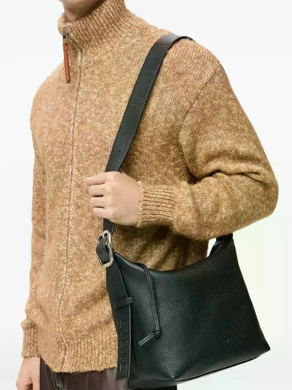 Loewe Cubi Leather Shoulder Bag - Black