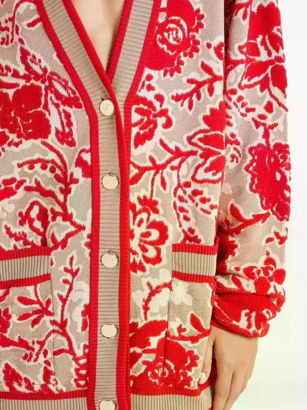 TEMPERLEY LONDON Francis Floral Jacquard Knit Cardigan - Neutrals