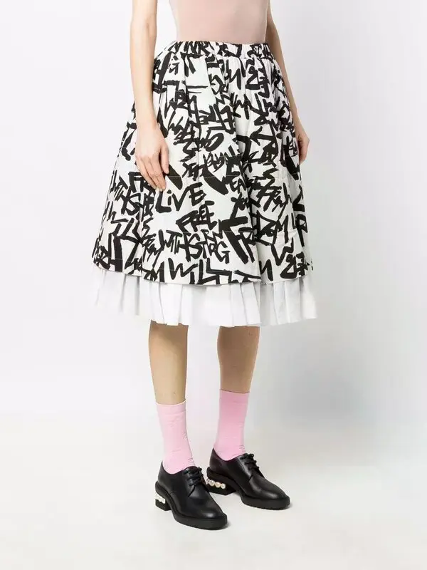 Comme Des Garçons Live Free' Print Skirt