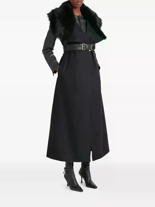 TEMPERLEY LONDON Shearling Trim Belted Sovereign Coat