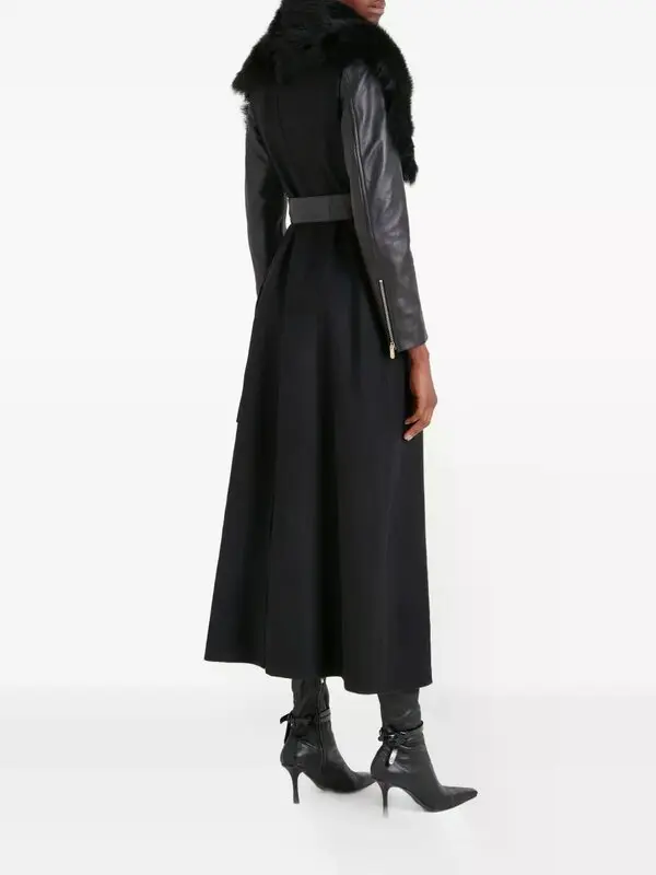TEMPERLEY LONDON Shearling Trim Belted Sovereign Coat