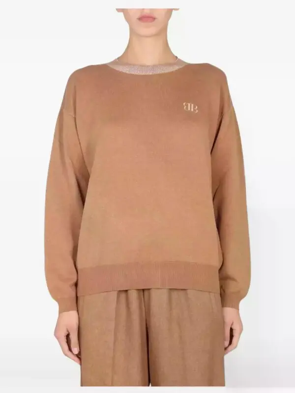 BALLANTYNE Long-sleeve Embroidered Sweater - Neutrals