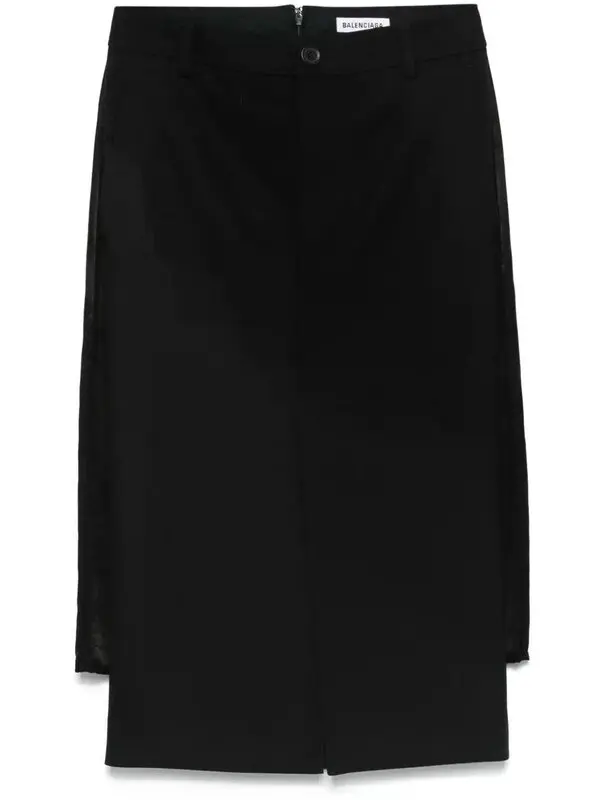 Balenciaga Layered Midi Skirt - Black