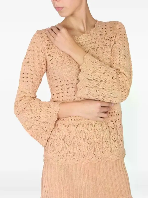 Moschino Crochet-knit Sweater With Bell Sleeves