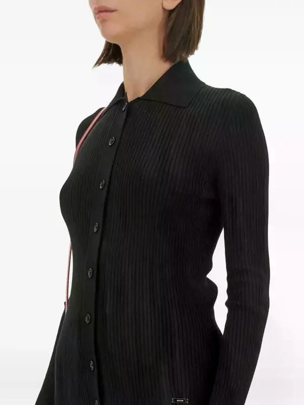 Kiton Ribbed Knit Buttoned Polo Top