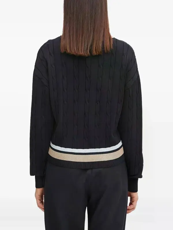 Fred Perry Cable Knit V-neck Sweater