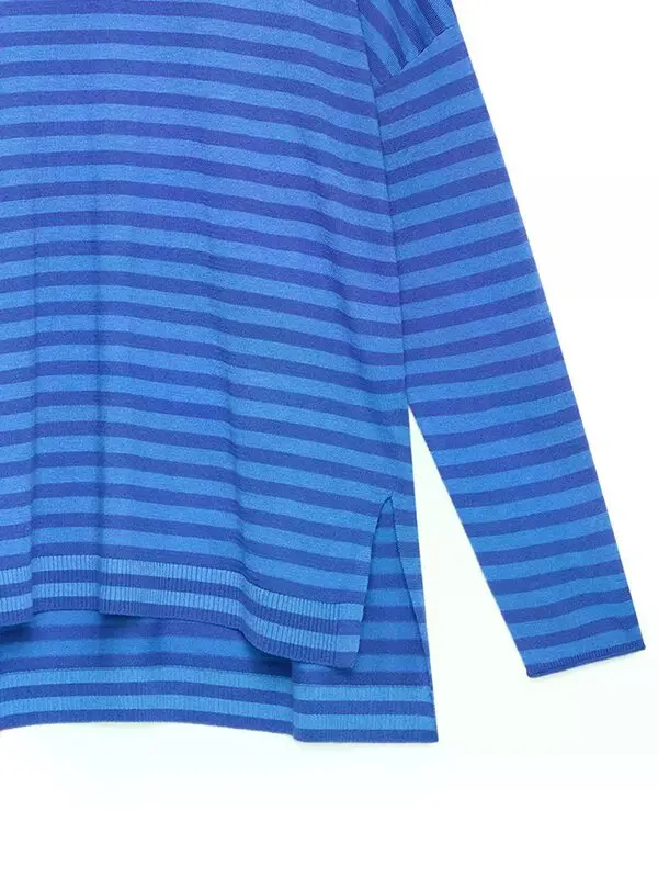 Malìparmi Striped Round Neck Long Sleeve T-shirt