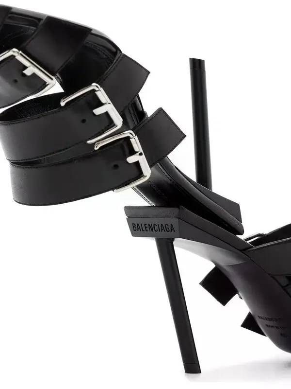 Balenciaga Strappy Buckled High Heel Sandals