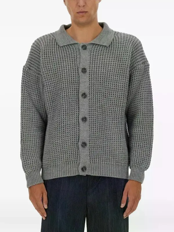 FAMILY FIRST Buttoned Waffle Knit Cardigan