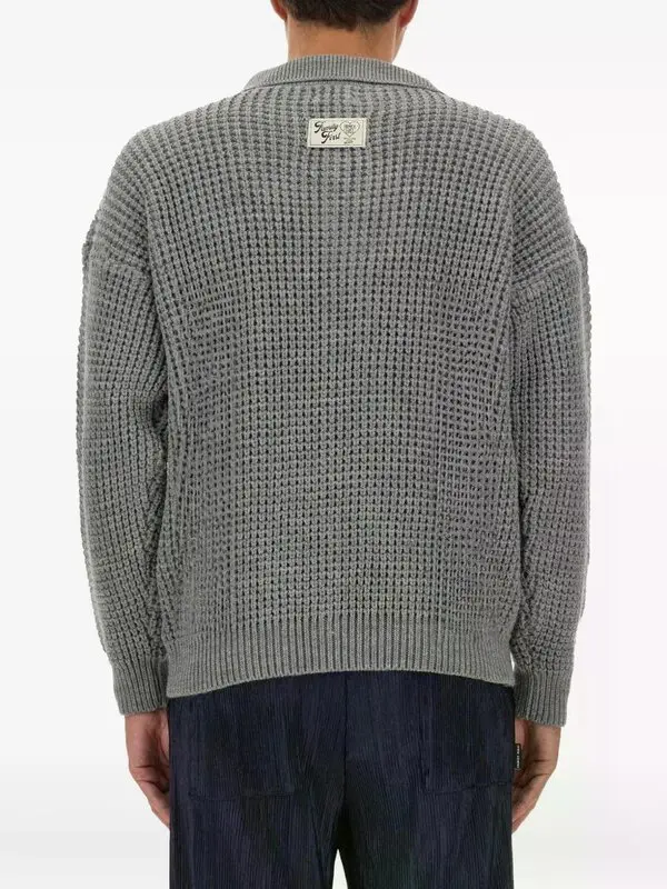 FAMILY FIRST Buttoned Waffle Knit Cardigan