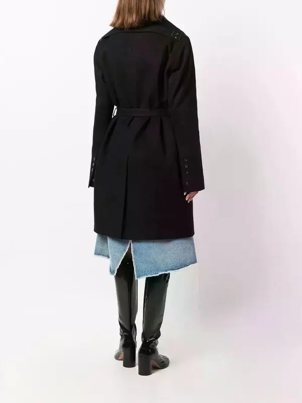 Rick Owens Belted Cotton Midi Coat
