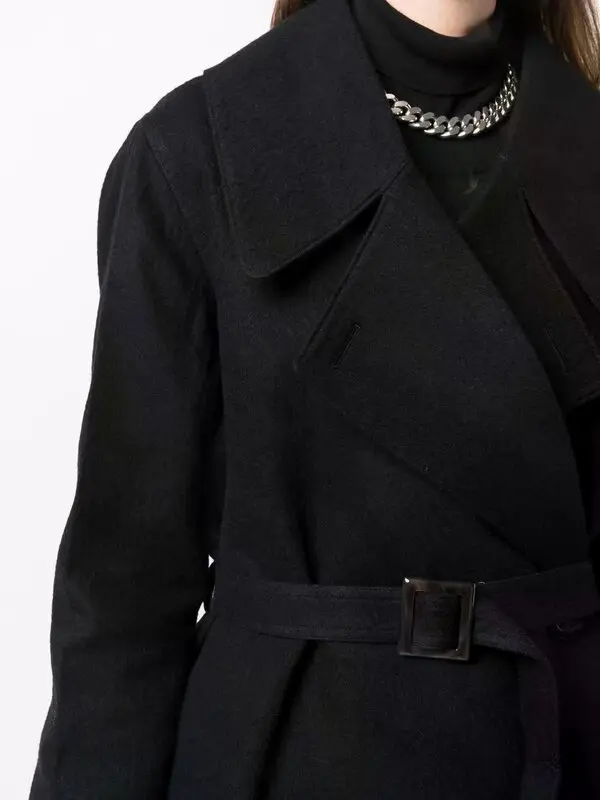 Rick Owens Belted Cotton Midi Coat