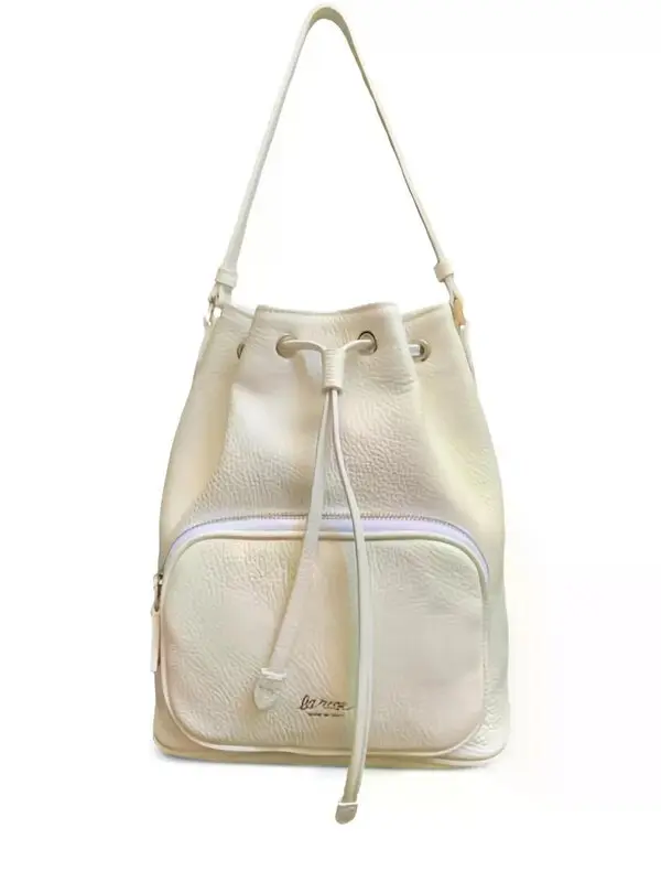 LA ROSE Drawstring Pocket Bucket Bag - Neutrals