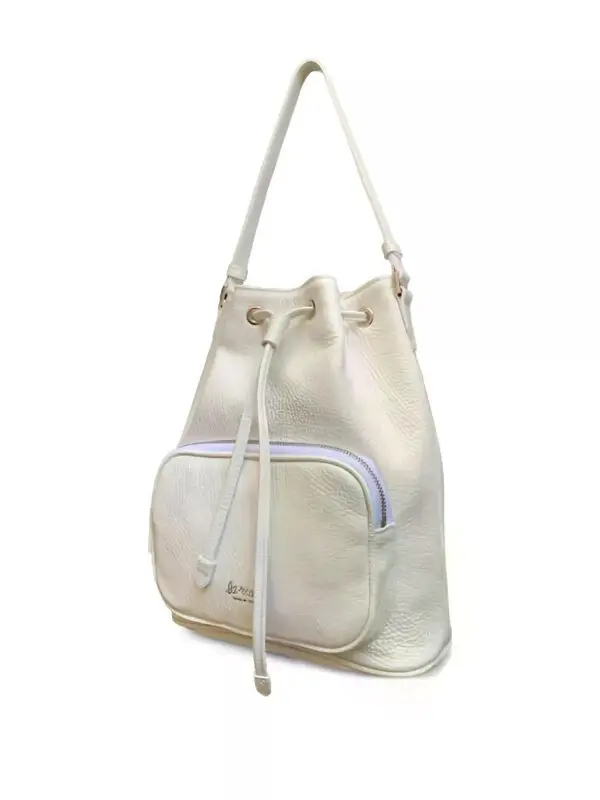 LA ROSE Drawstring Pocket Bucket Bag - Neutrals