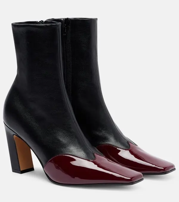 Khaite Nevada 85 Leather Ankle Boots - Black