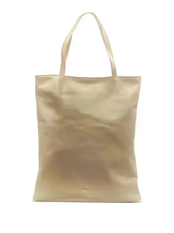 LA ROSE Leather Tote Bag - Neutrals