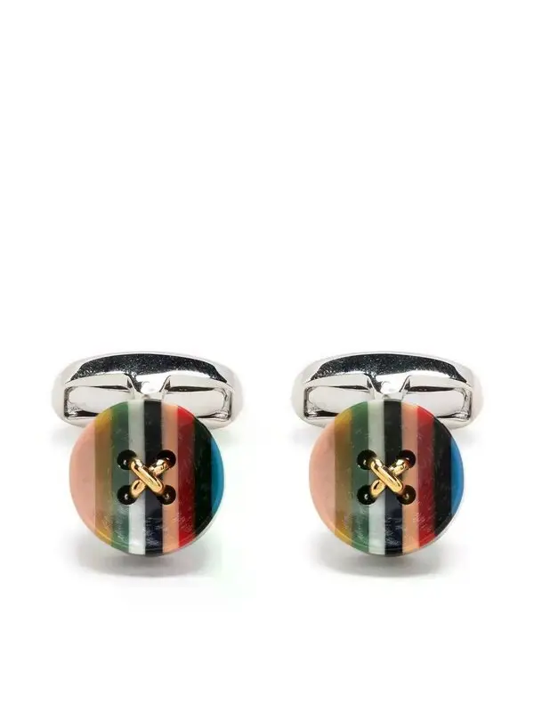 Paul Smith Plaque-detail Metallic Cufflinks - Multicolour