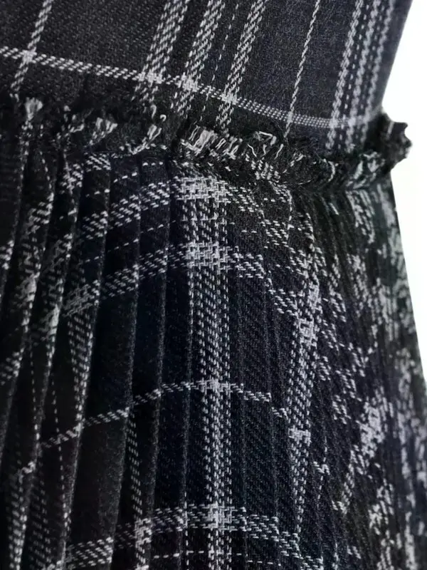 Burberry Check Buckle Pleated Midi Dress