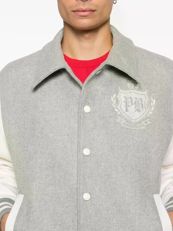 Balmain Long Sleeve Emblem Detail Jacket