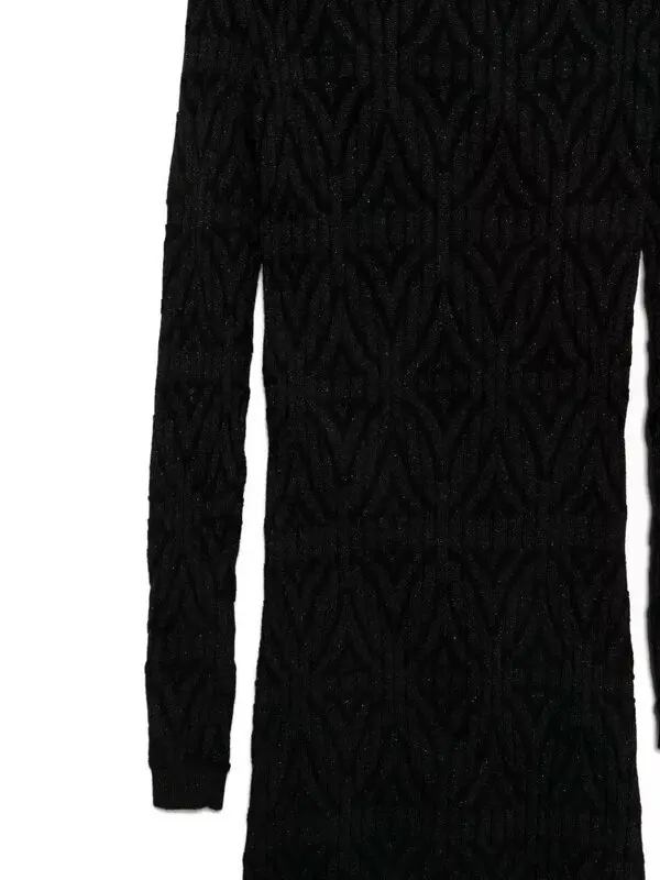 AKEP Knitted Midi Dress With Rear Button Fastening