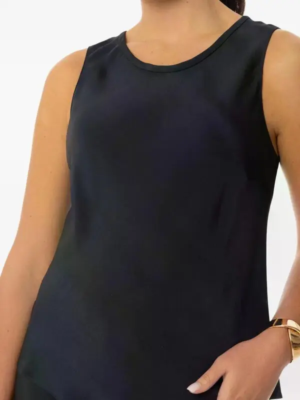 PETER COHEN Sleeveless Round Neck Top - Blue