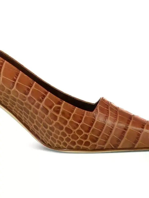 Manolo Blahnik 70mm Morailo Crocodile-effect Pumps
