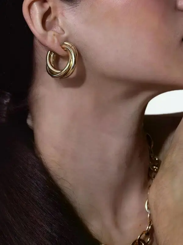 Sidney Garber 18k Yellow Triple Intertwined Hoop Earrings - Gold