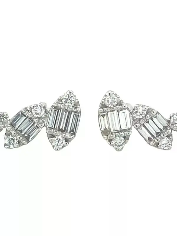 LISA NIK 18k White Gold Diamond Ear Climbers