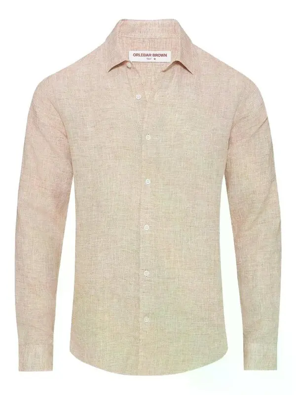 Orlebar Brown Giles Classic-collar Linen Shirt - Neutrals