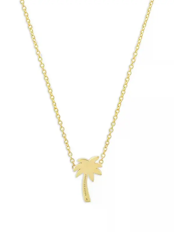 JENNIFER MEYER 18kt Yellow Pave Diamond Palm Tree Necklace