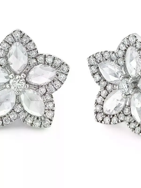 LOGAN HOLLOWELL 18k Yellow Gold Diamond Stud Earrings - Silver